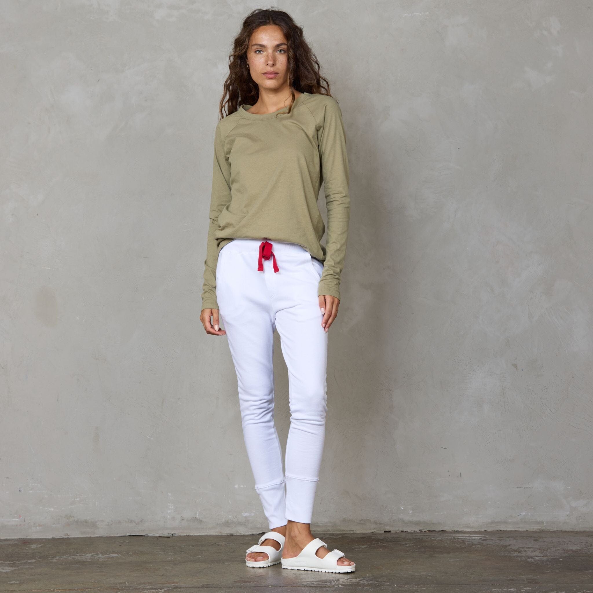Layer Me Long Sleeve Organic Cotton Tee Khaki | Organic Crew